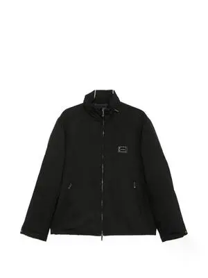 Emporio Armani Logo-plaque High-neck Jacket - Black