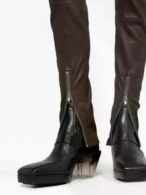 Rick Owens Skinny-cut Panelled Leather Trousers