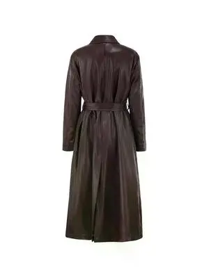 Herno Belted Leather-effect Trench Coat