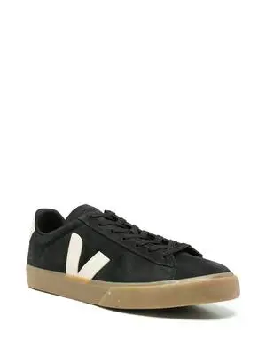 VEJA Suede Logo Patch Lace-up Sneakers - Black