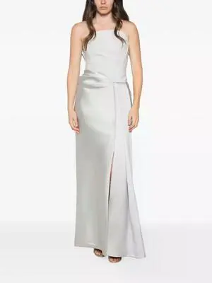 Solace London Seri Strapless Draped Maxi Dress - Silver