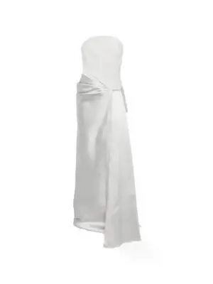 Solace London Seri Strapless Draped Maxi Dress - Silver
