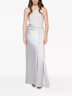 Solace London Strapless Draped Maxi Dress - Silver