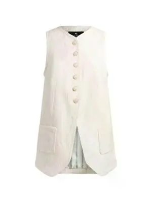 Etro Jacquard Rebrodé Lace Waistcoat - Neutrals