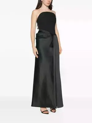 Solace London Strapless Draped Maxi Dress - Black