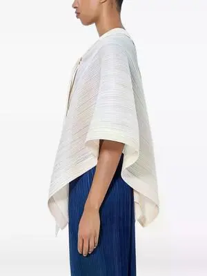 Issey Miyake Tie-neck Pleated Blouse