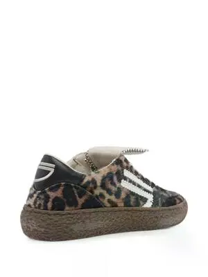 PURAAI Polly Tab Jaguar-print Lace-up Sneakers