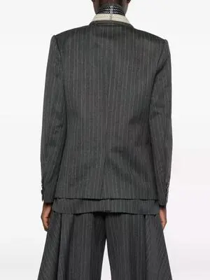 Sacai Pinstripe Peplum Hem Blazer