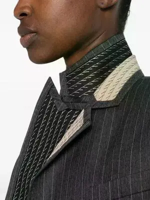 Sacai Pinstripe Peplum Hem Blazer