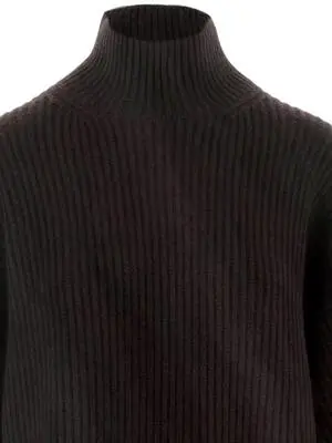 Carven Ribbed-knit High-neck Sweater