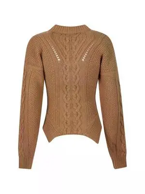 DONDUP Cable-knit Pointelle-trim Sweater