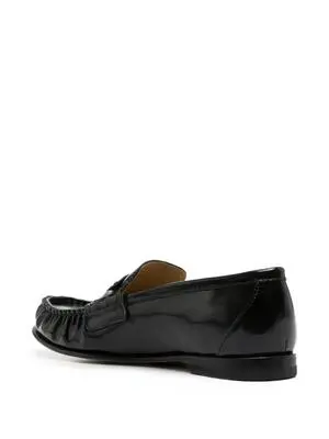 Fendi Logo Plaque Gathered Loafers