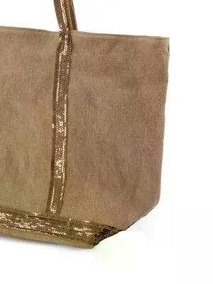 Vanessa Bruno Sequin-embellished Linen Tote Bag - Neutrals