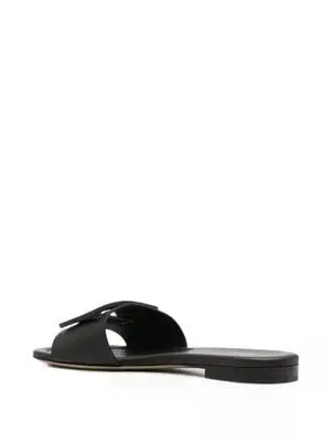 Fendi Ff-logo Leather Slides