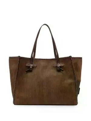 GIANNI CHIARINI Marcella Corduroy-effect Tote Bag - Brown