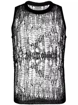 Rick Owens Open-knit Tank Top - Black