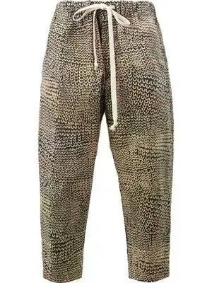 UMA WANG Printed Drawstring Trousers - Neutrals