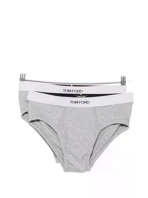 TOM FORD Logo-waistband Briefs - Grey