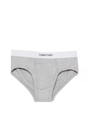 TOM FORD Logo-waistband Briefs - Grey