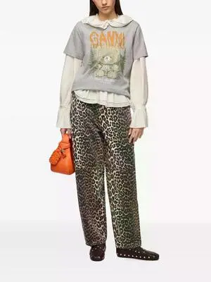 GANNI T-shirt With Forest Teddy
