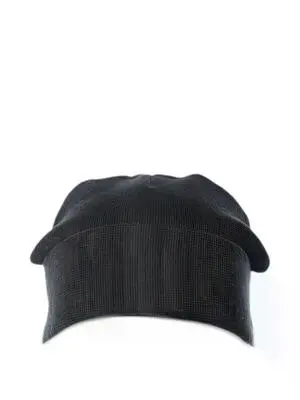 Armani Exchange Fine-knit Turn-up Beanie Hat - Black