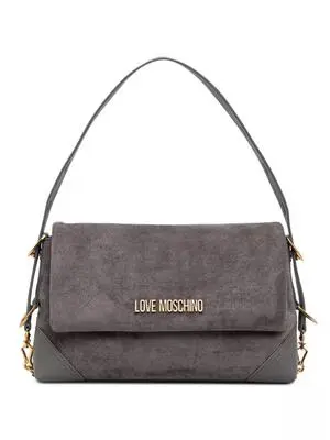 Moschino Logo-plaque Foldover Tote Bag - Grey