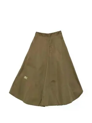 SONG FOR THE MUTE A-line Midi Skirt With Frayed Edge - Brown
