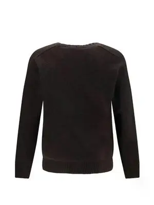 BROOKSFIELD Crew-neck Ribbed-trim Sweater - Brown