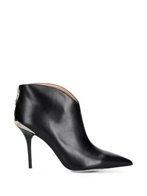Moschino Logo-plaque Pointed-toe Ankle Boots - Black