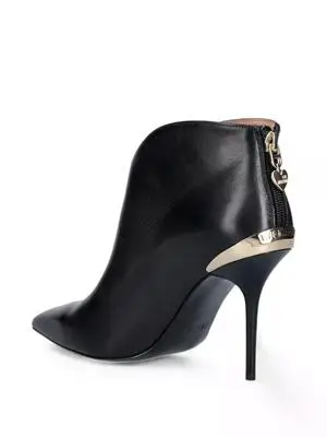 Moschino Logo-plaque Pointed-toe Ankle Boots