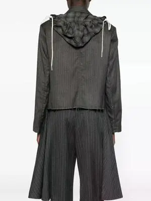 SONG FOR THE MUTE Pinstripe Hooded Jacket