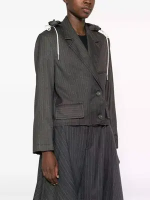SONG FOR THE MUTE Pinstripe Hooded Jacket