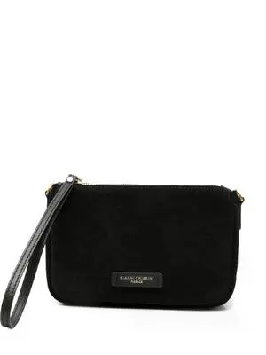 GIANNI CHIARINI Nora Suede Clutch Bag - Black