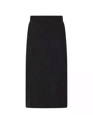 Elisabetta Franchi Pinstripe-pattern Button-detail Midi Skirt - Black