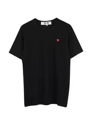 Play Comme Des Garcon Heart-patch T-shirt - Black