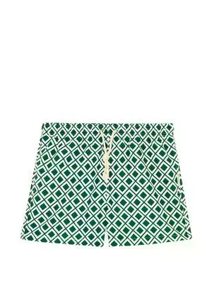 GASSA D AMANTE Vieste Geometric-print Drawstring Swim Shorts - Green