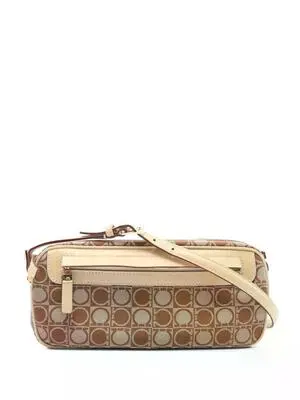 FERRAGAMO Gancini Patterned Shoulder Bag - Brown