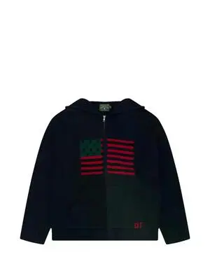 DENIM TEARS Flag Zip-up Hooded Cardigan