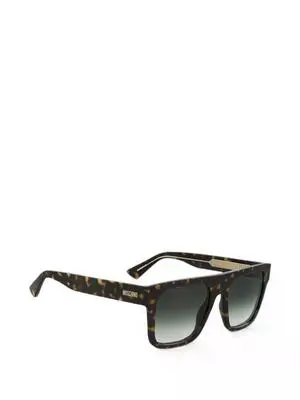 Moschino Tortoiseshell-effect Rectangle-frame Sunglasses