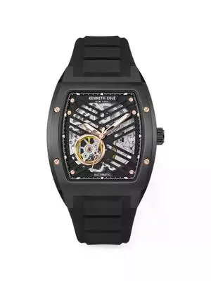 KENNETH COLE Skeleton Tonneau 40mm Watch - Black
