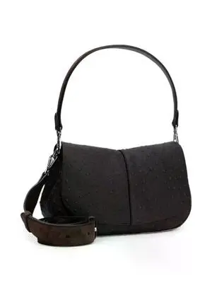 GIANNI CHIARINI Medium Helena Round Ostrich-effect Leather Tote Bag