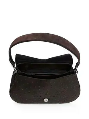 GIANNI CHIARINI Medium Helena Round Ostrich-effect Leather Tote Bag