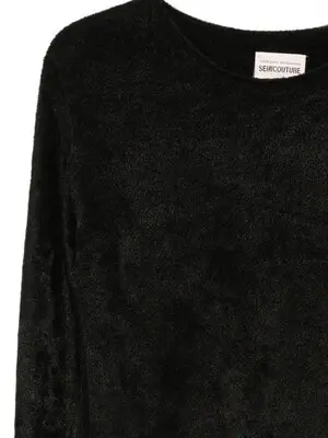 SEMICOUTURE Lettice Crewneck Sweater - Black