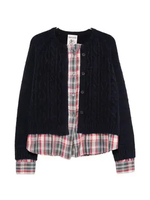 SEMICOUTURE Marcy Wool Blend Cardigan - Blue