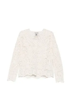 SEMICOUTURE Calanthe V-necked Sweater - White