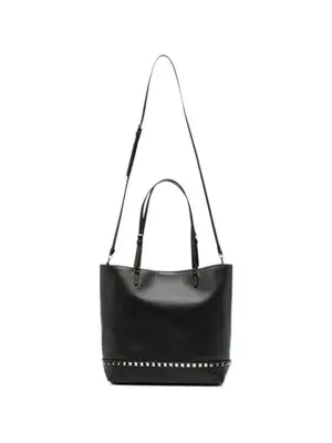 Valentino Garavani Rockstud Medium Leather Tote Bag - Black