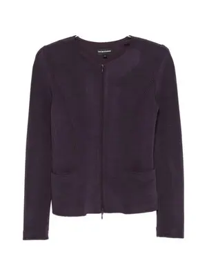 Emporio Armani Zipped Blazer Jacket - Purple