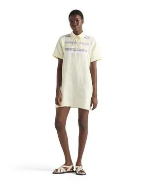 Prada Embroidered Linen Mini-dress