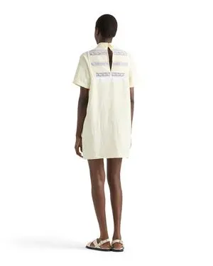 Prada Embroidered Linen Mini-dress