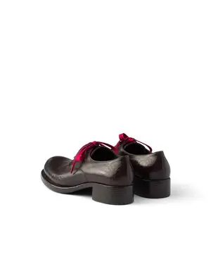 Prada Antiqued Leather Lace-up Shoes